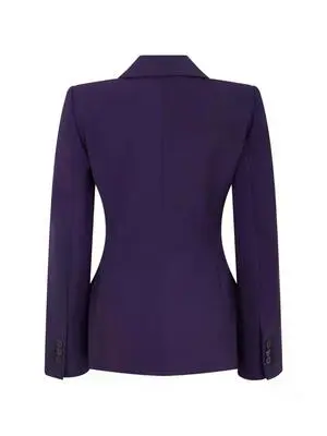 Alberta Ferretti Single-breasted Pleated Blazer - Purple