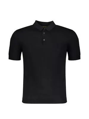MOORER Franco Short-sleeve Polo Shirt - Black