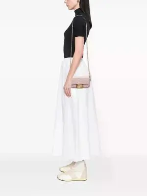 Fendi 2010-2026 Mini Zucca Embossed Leather Baguette Satchel