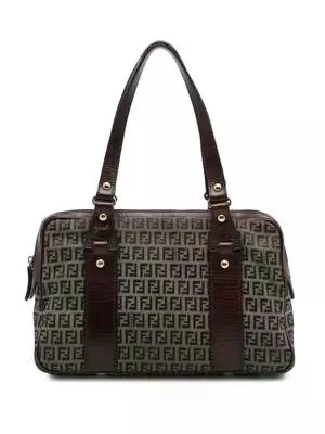 Fendi 2000-2010 Zucchino Canvas Shoulder Bag - Brown