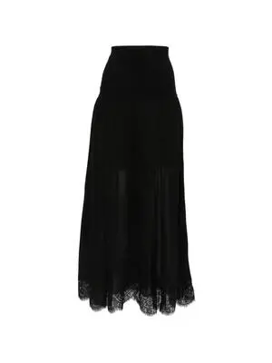 Zimmermann Valiant Lace-trim Pleated Maxi Skirt - Black