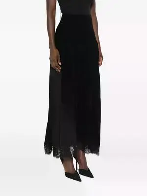 Zimmermann Valiant Lace-trim Pleated Maxi Skirt - Black