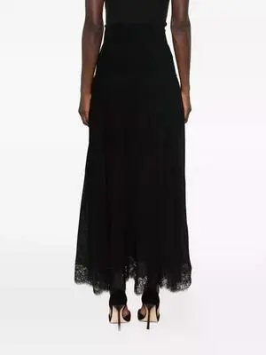 Zimmermann Valiant Lace-trim Pleated Maxi Skirt - Black