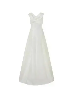 Alberta Ferretti Pleated-detail Sleeveless Gown