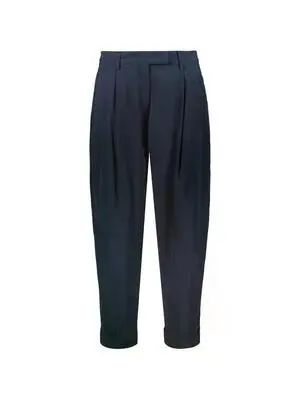 MOORER Pleated Turn-up Trousers