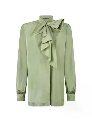 Alberta Ferretti Alberta Ferretti Long-Sleeved Shirt With Bow Detail Green