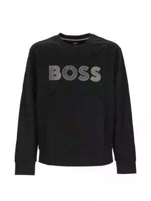 BOSS Logo Patch Crew Neck Sweater - Black