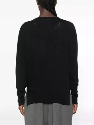 ERMANNO FIRENZE Lace-trim V-neck Sweatshirt