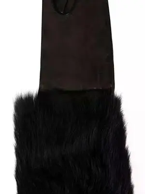 Alberta Ferretti Fur-trim Leather Gloves - Black