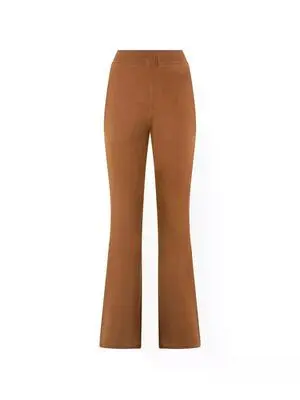 Alberta Ferretti Ribbed-waistband Trousers - Brown