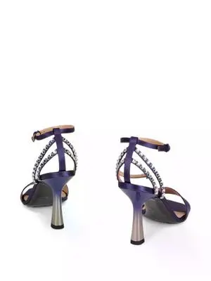 Alberta Ferretti Embellished Satin Sandals