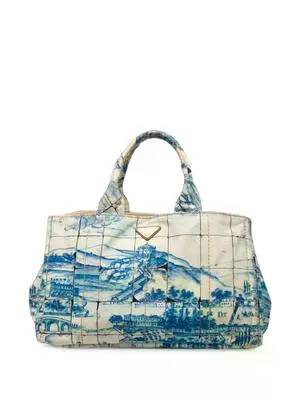Prada 2013-2014 Large Canvas Canapa Azulejos Satchel