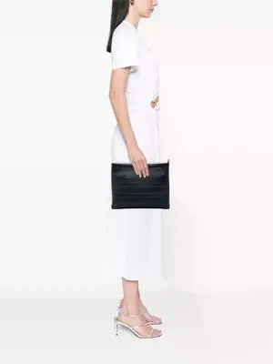 Dior 2020 Embossed Calfskin Logo Zip Clutch Bag