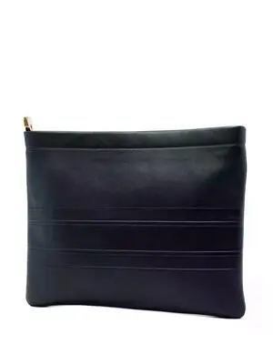 Dior 2020 Embossed Calfskin Logo Zip Clutch Bag