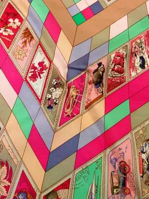 Hermès 1990 Correspondance Silk Scarf 90 Scarves