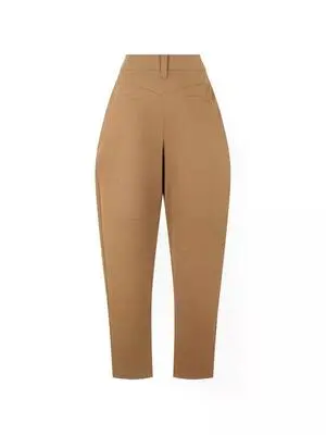 Alberta Ferretti Pleated Cropped High-waisted Trousers