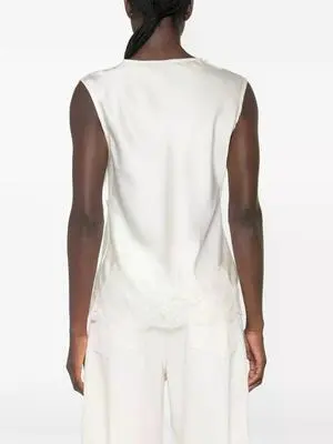 ERMANNO FIRENZE Lace-trim Satin Top