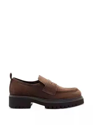 GUGLIELMO ROTTA Suede Platform Loafers - Brown