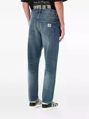 Carhartt Work In Progress Newel Logo-patch Washed Jeans