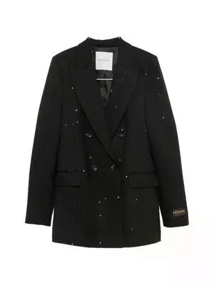 ERMANNO FIRENZE Sequin-embellished Pinstripe Balzer - Black