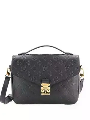 LOUIS VUITTON Pochette Metis Monogram Empreinte Leather Crossbody Bag - Black