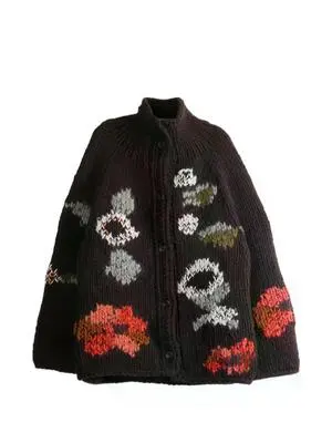 CASEY CASEY Flora Floral-intarsia Cardigan