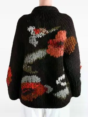 CASEY CASEY Flora Floral-intarsia Cardigan