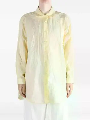 CASEY CASEY Beige Cotton Crinkled Finish Shirt