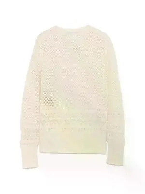D.exterior Open-knit Pointelle-trim Sweater