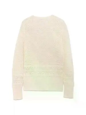 D.exterior Open-knit Pointelle-trim Sweater - Neutrals