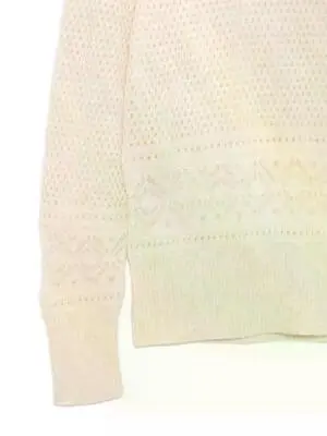 D.exterior Open-knit Pointelle-trim Sweater - Neutrals