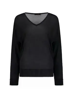 MOORER Renee V-neck Long-sleeve Sweater - Blue