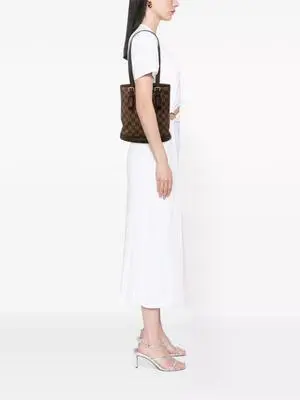 LOUIS VUITTON 1998 Damier Ebene Marais Bucket Bag - Brown