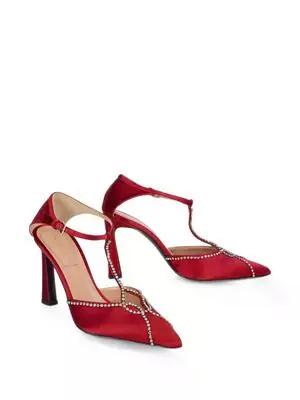 Alberta Ferretti Crystal-embellished T-bar Pumps