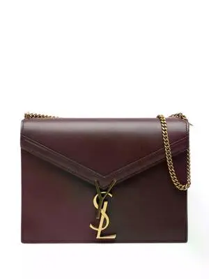 Saint Laurent Smooth Calfskin Monogram Cassandra Clasp Shoulder Bag - Red