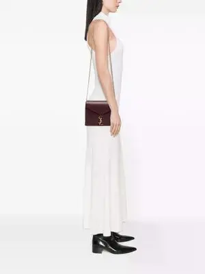 Saint Laurent Smooth Calfskin Monogram Cassandra Clasp Shoulder Bag - Red