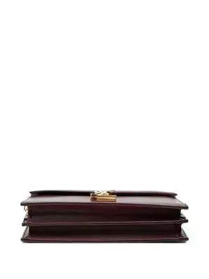 Saint Laurent Smooth Calfskin Monogram Cassandra Clasp Shoulder Bag - Red