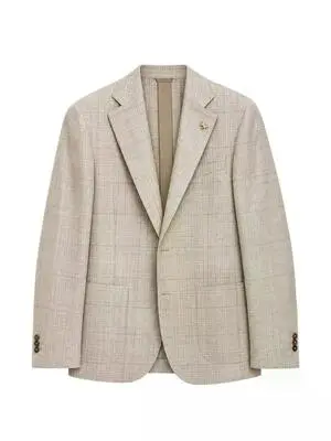 TOMBOLINI Check-pattern Notched-lapel Blazer - Neutrals