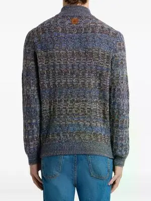 Etro Cable-knit Cashmere Quarter-zip Sweater - Blue