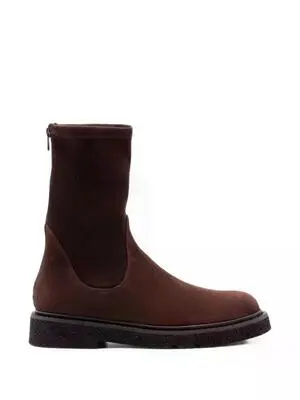 GUGLIELMO ROTTA Suede Ankle Boots With Rear Zip
