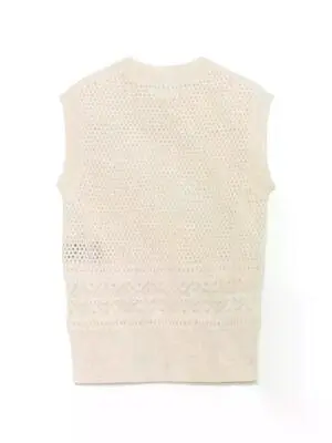 D.exterior Open-knit Sleeveless Sweater