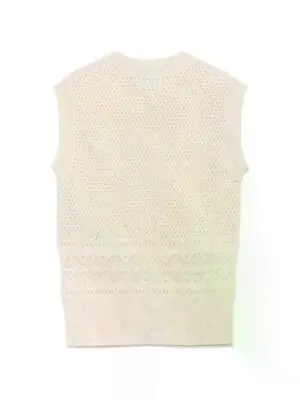 D.exterior Open-knit Sleeveless Sweater