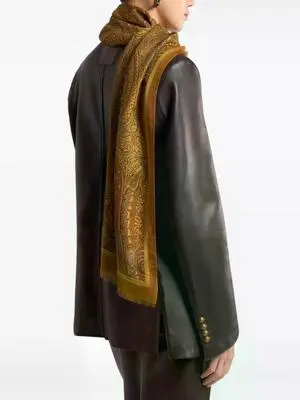 Etro Modal And Cashmere Scarf With Arnica Motif