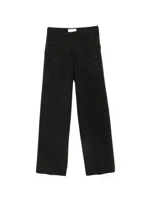 ERMANNO FIRENZE Sequin-embellished Pinstriped Trousers - Black