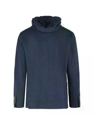 Eleventy Herringbone Hooded Blazer