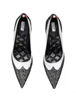Thom Browne Crystal-embellished Wingtip Pumps
