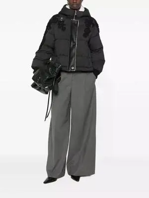 ERMANNO FIRENZE Quilted Floral Appliqué Hooded Coat