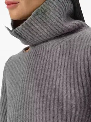 HAIKURE Distressed Ribbed-knit Sweater - Grey