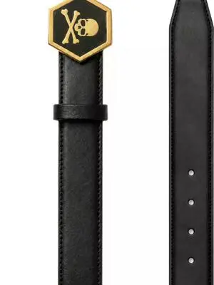 Philipp Plein Leather Belt With Skull Buckle