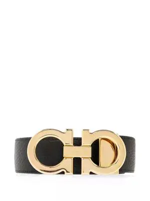 FERRAGAMO Gancini Leather Reversible Belt - Black